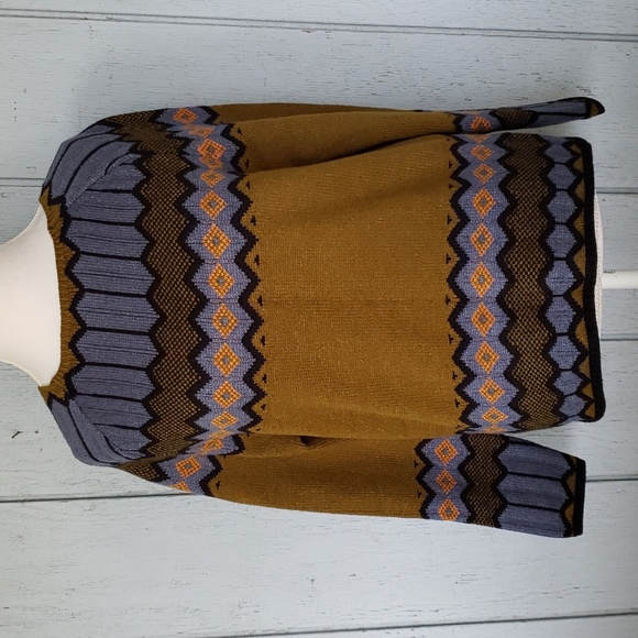 Sweaters | Olive Green Sweater Abstract Sweater Diamond Blue Green ...